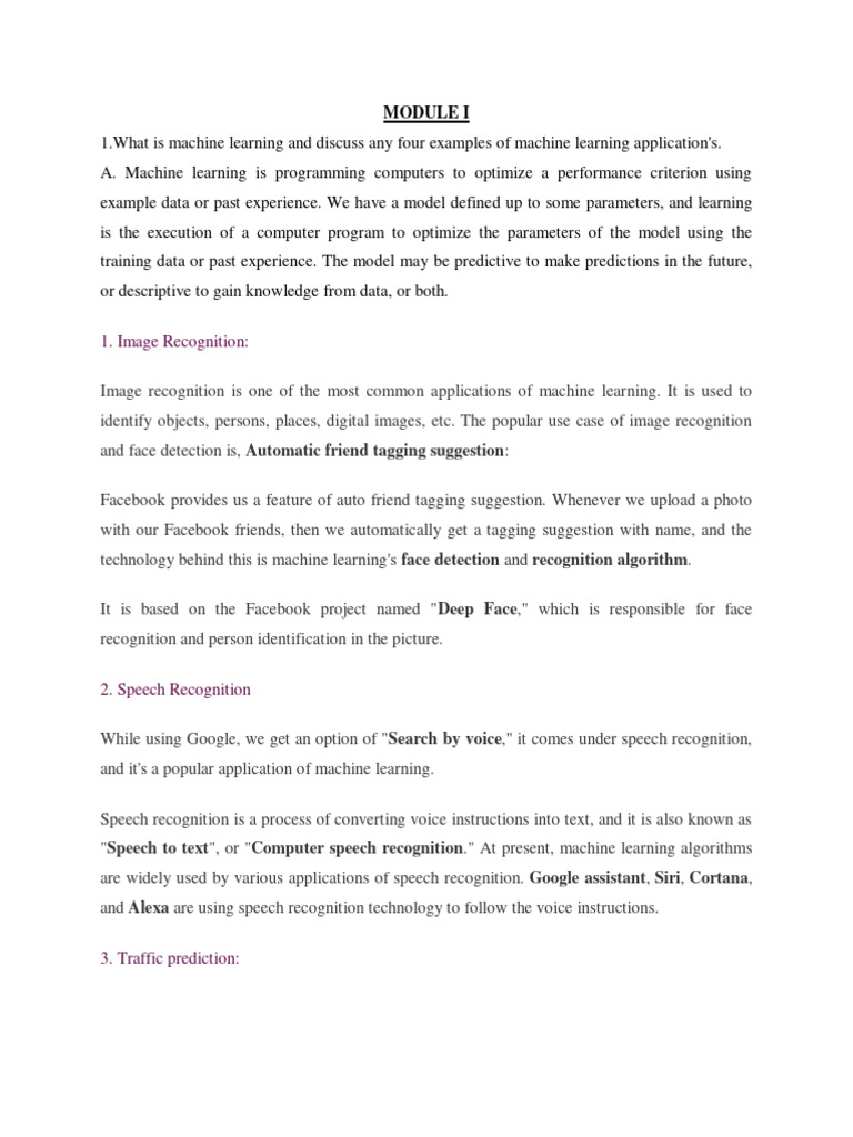 Ml Module I Pdf Support Vector Machine Statistical Classification