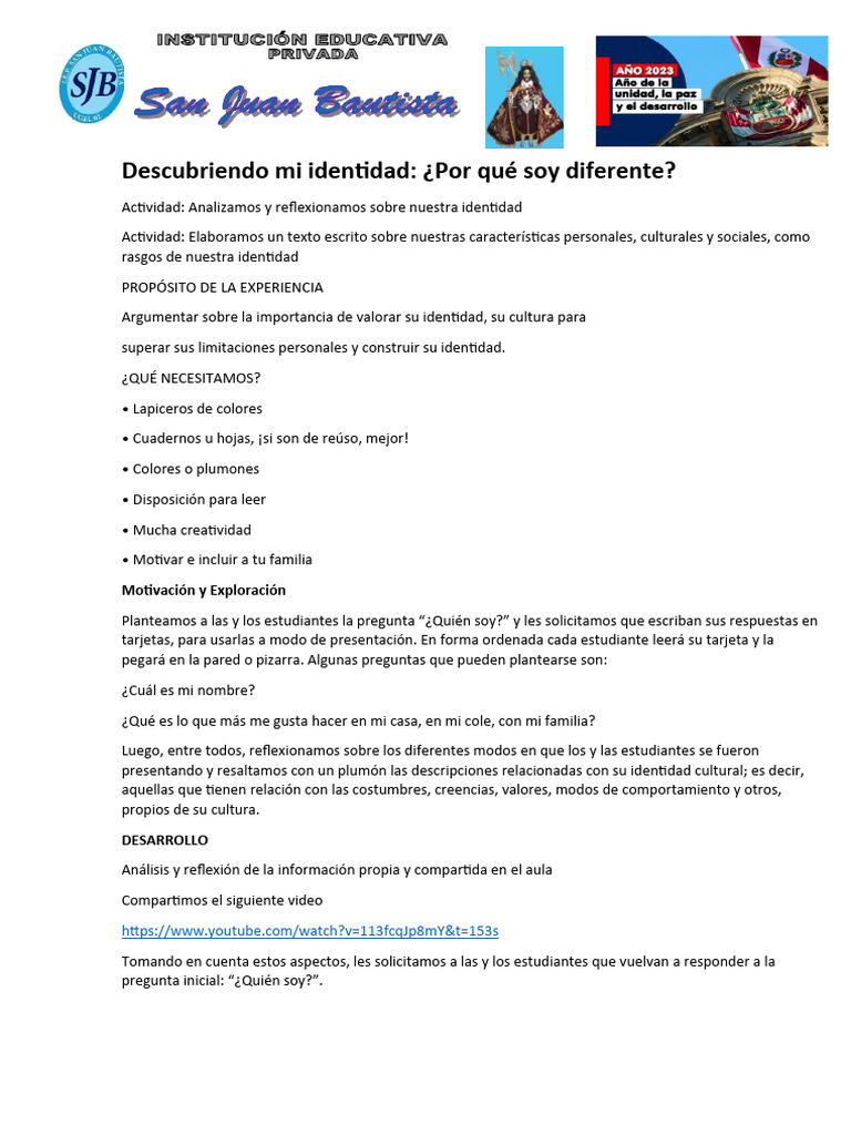 Construyendo mi identidad personal | PDF | Adultos | Ciencias del ...