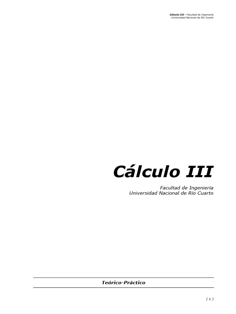 Apunte Cálculo III - Universidad de Río Cuarto | PDF | Números | Exponenciación