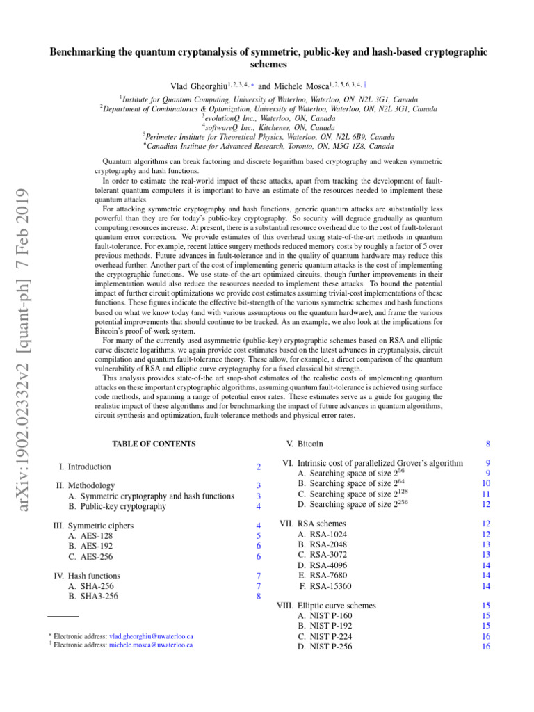 Benchmarking Quantum Cryptoanalysis | PDF | Quantum Computing | Cryptography
