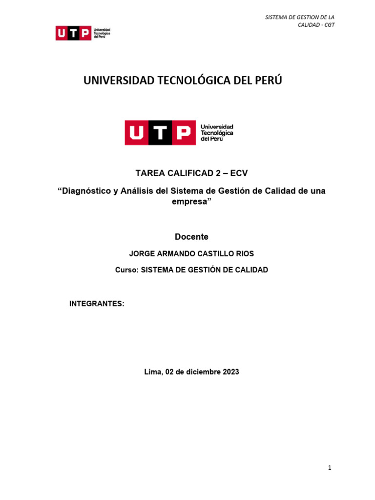 Tarea Calificada 2 - ECV (ACV-S07) - Gestion de Calidad | PDF | Calidad ... Tarea Calificada 2 - ECV (ACV-S07) - Gestion de Calidad | PDF | Calidad ...