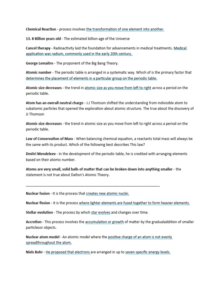 Physical Science Reviewer 2 | PDF | Atoms | Chemical Elements