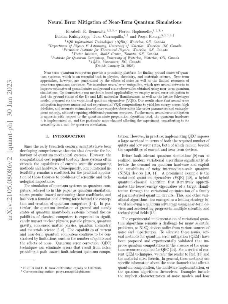 Neural Error Mitigation | PDF | Quantum Computing | Quantum Mechanics
