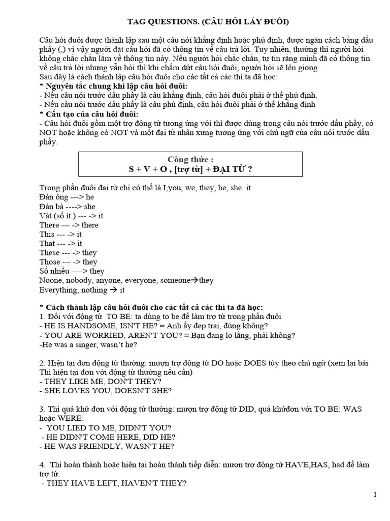 Ly Thuyet Bai Tap Cau Hoi Duoi | PDF