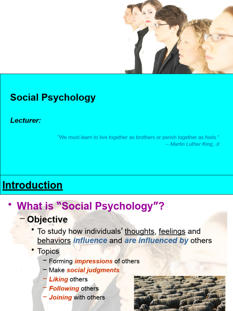 Topic 8 Social Psychology Lecture - Updated | PDF | Social Psychology ...