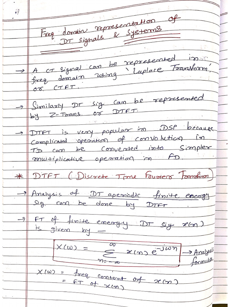 DSP Unit 6 - DTFT | PDF