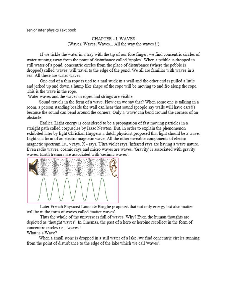 Telangana Senior Inter Physics Text Book | PDF | Waves | Sound