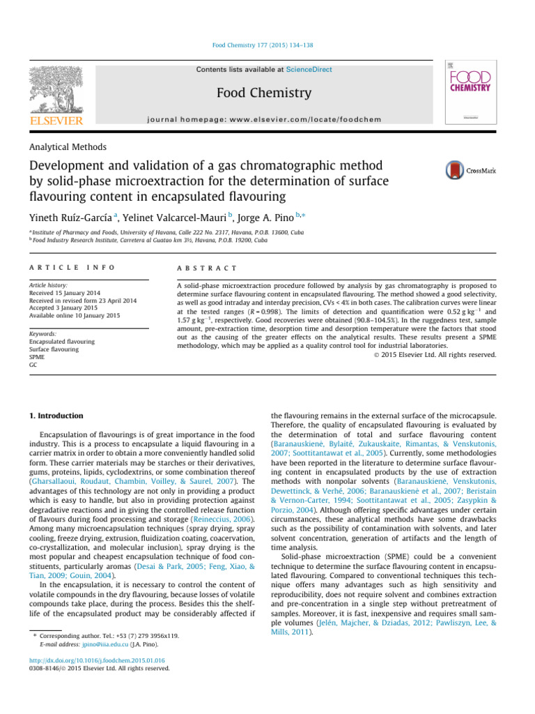 Development and Validation of A Gas Chromatographic | PDF | Chromatography | Scientific Method