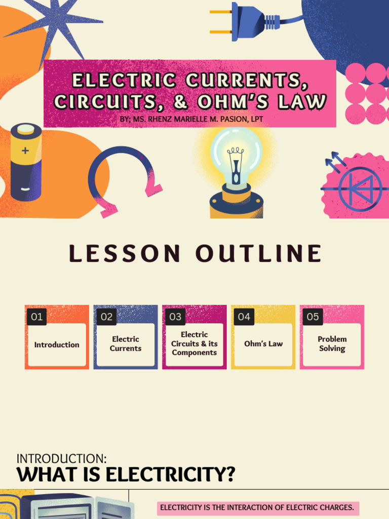 Q4-L5 - Electric Currents, Circuits, & Ohm's Law (For Notes) | PDF ...