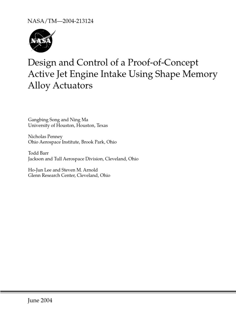 Active Jet Engine Intake Design with SMA | PDF | Shape Memory Alloy ...