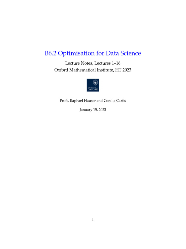 Data Science Optimization Techniques | PDF | Mathematical Analysis | Applied Mathematics