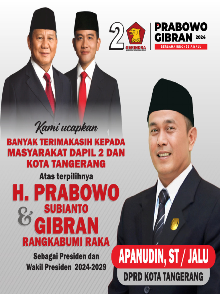 Banner Jalu Prabowo Gibran Ucapan Terima Kasih 2 | PDF