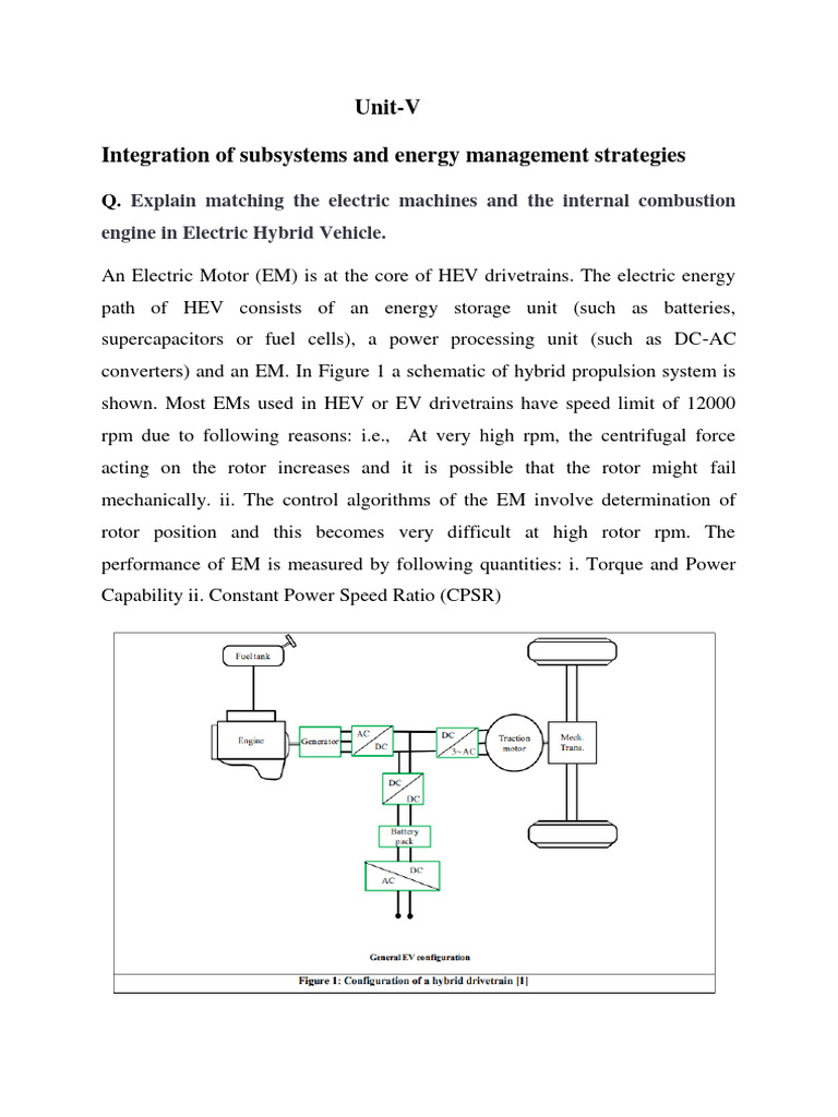Unit 5 EHV Notes | PDF | Hybrid Electric Vehicle | Power (Physics)