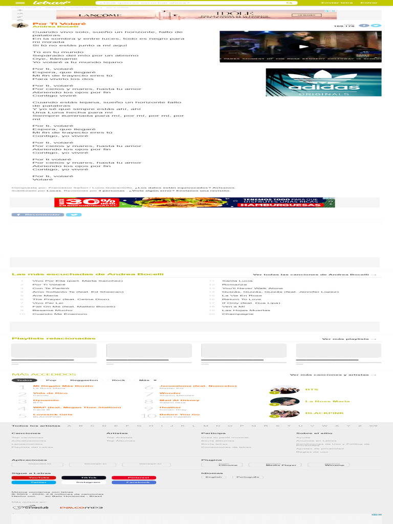 Por Ti Volaré - Andrea Bocelli | PDF