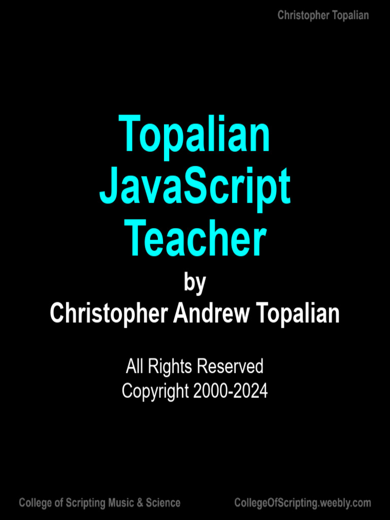 Topalian JavaScript Teacher by Christopher Topalian | PDF | Directory (Computing) | Computer File