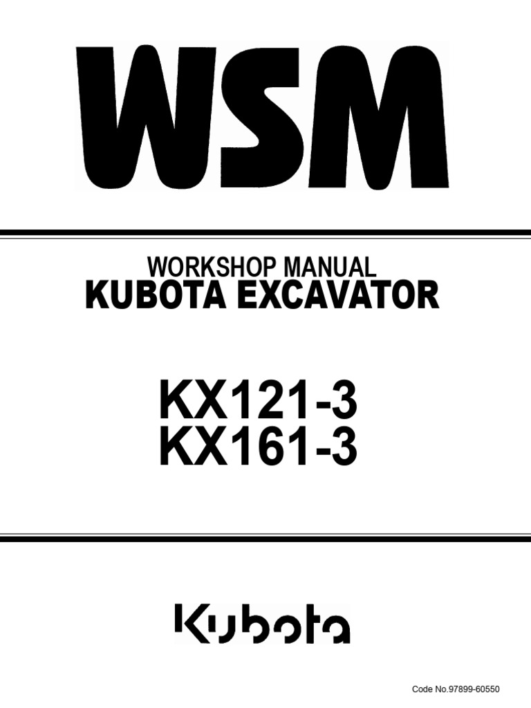 Kubota KX121-3 KX161-3 Workshop Manual Excavator | PDF | Mechanical Engineering