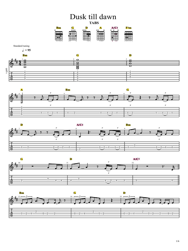 Dusk Till Down Tabs Guitar Pro 1 | PDF
