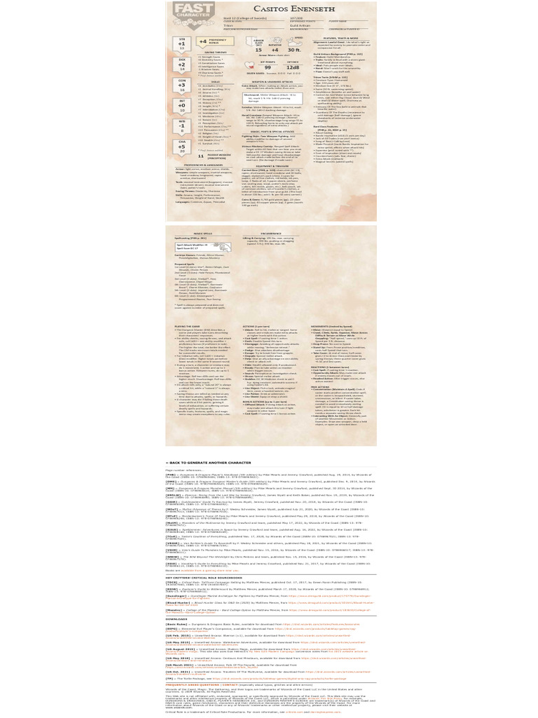 Triton Bard Character Sheet | PDF | Dungeons & Dragons | Wizards Of The ...