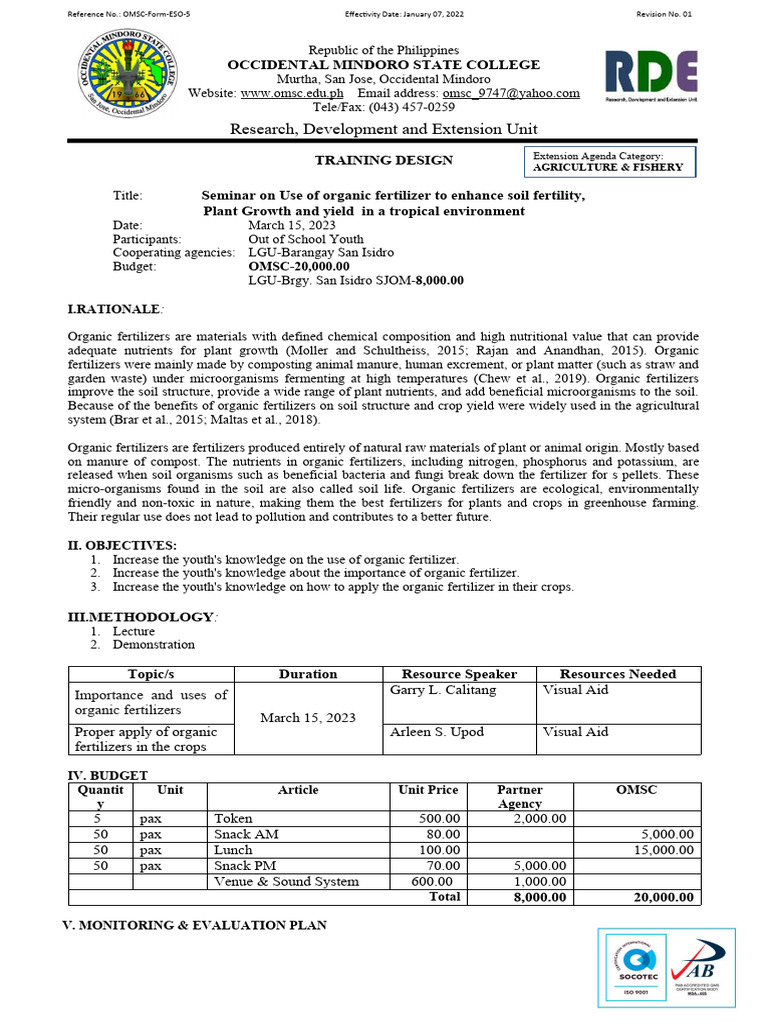 Sample TD | Download Free PDF | Organic Farming | Fertilizer