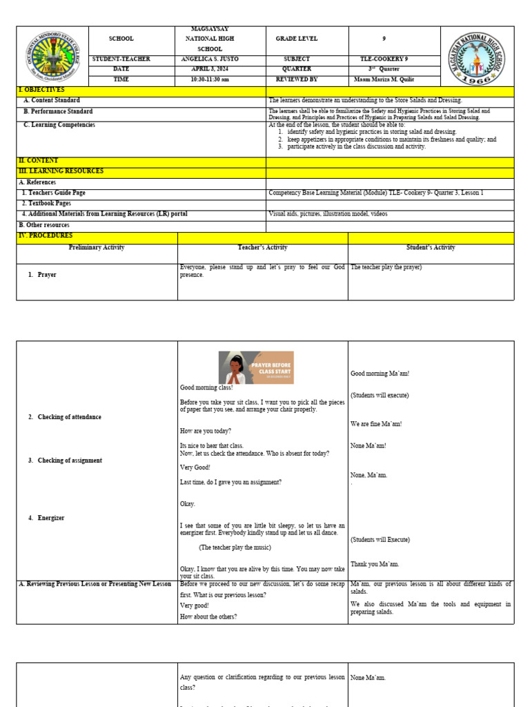 Salad and Dressing DLP | PDF | Salad | Leaf Vegetable