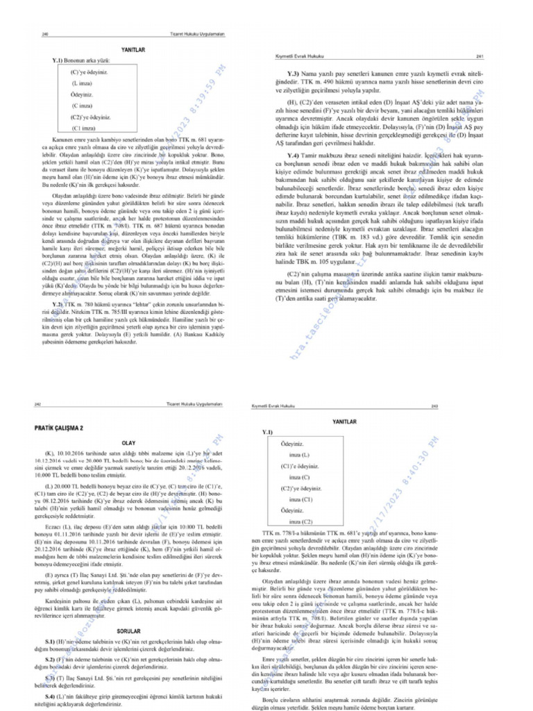 Ticaret Kıymetli Evrak Pratik Kopyası | PDF