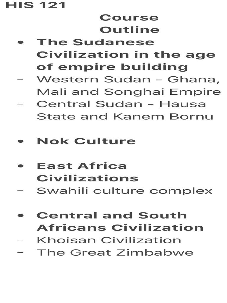 Sudanese and African Civilizations Overview | PDF