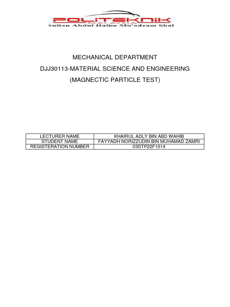 MAGNETIC TEST Report | PDF | Nondestructive Testing | Magnetism