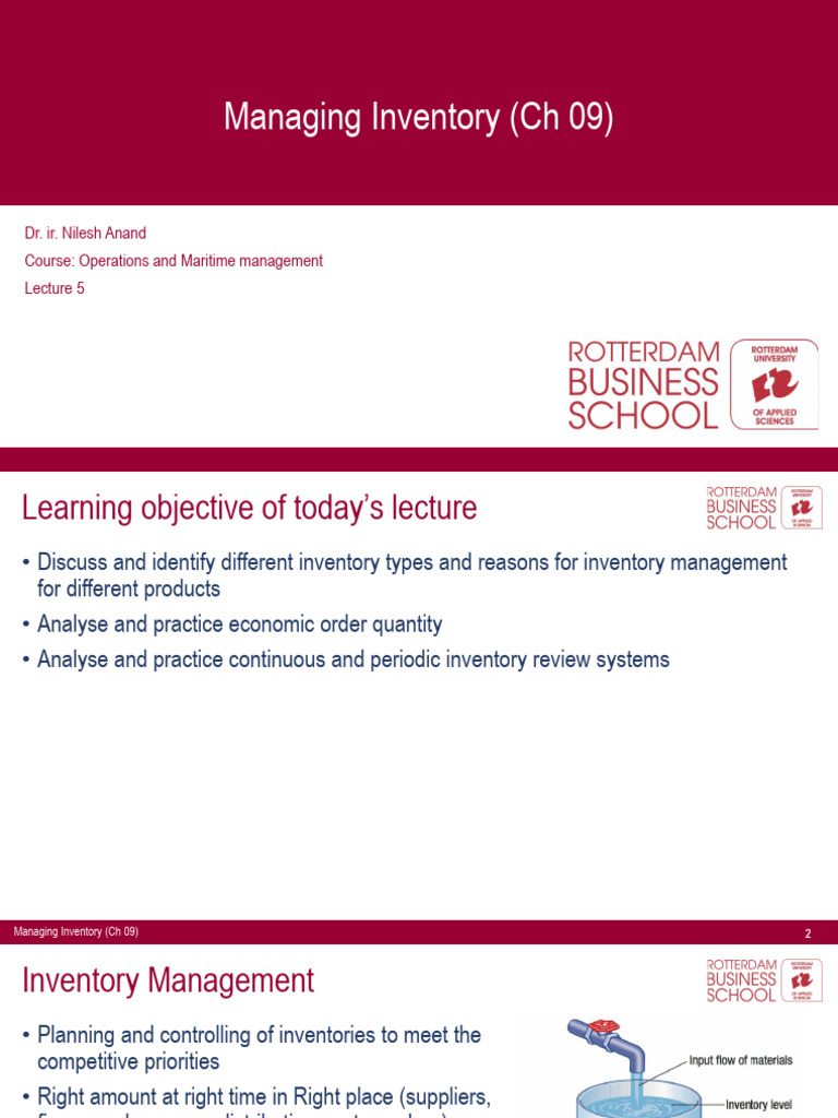 OMM (Operations) Ch09 - Managing Inventory (Sep 2023) | PDF | Inventory ...