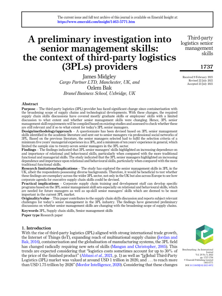 A Preliminary Investigation in | PDF | Supply Chain | Supply Chain ...