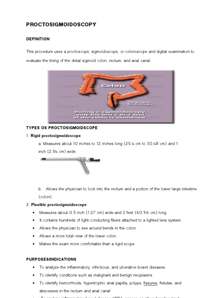 PROCTOSIGMOIDOSCOPY | Large Intestine | Rectum | Free 30-day Trial | Scribd