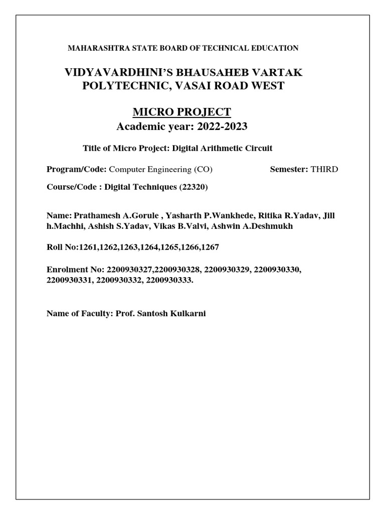 Dte Microprojrct Master File | PDF | Digital Electronics | Information
