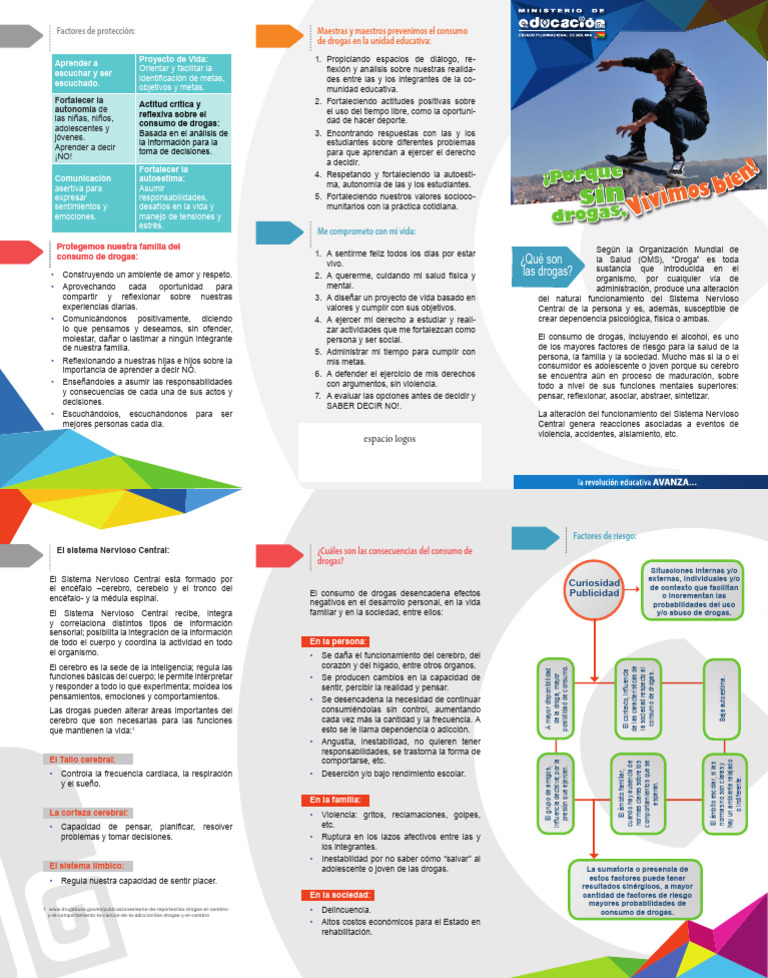 Triptico PREVENCION CONSUMO DE DROGAS | PDF | Cerebro | La dependencia de sustancias