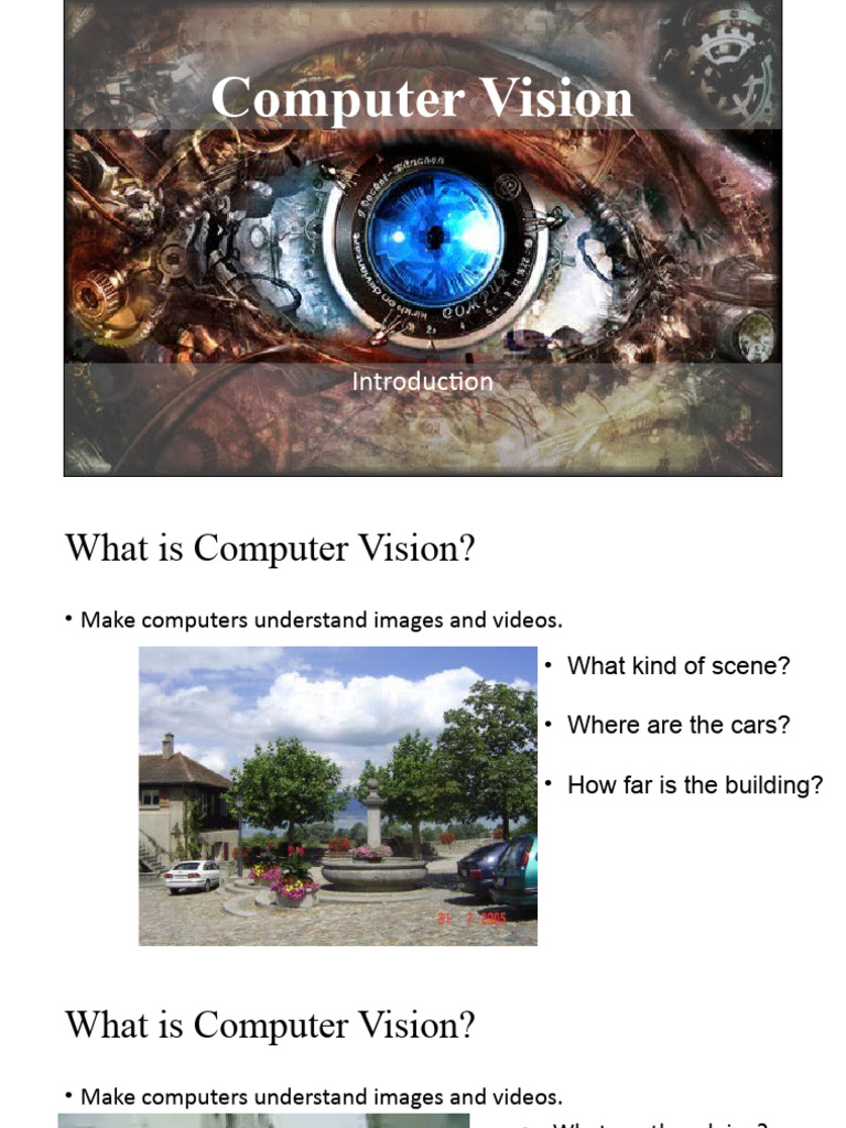 Lecture 01 Introduction | PDF | Computer Vision | Image Lecture 01 Introduction | PDF | Computer Vision | Image