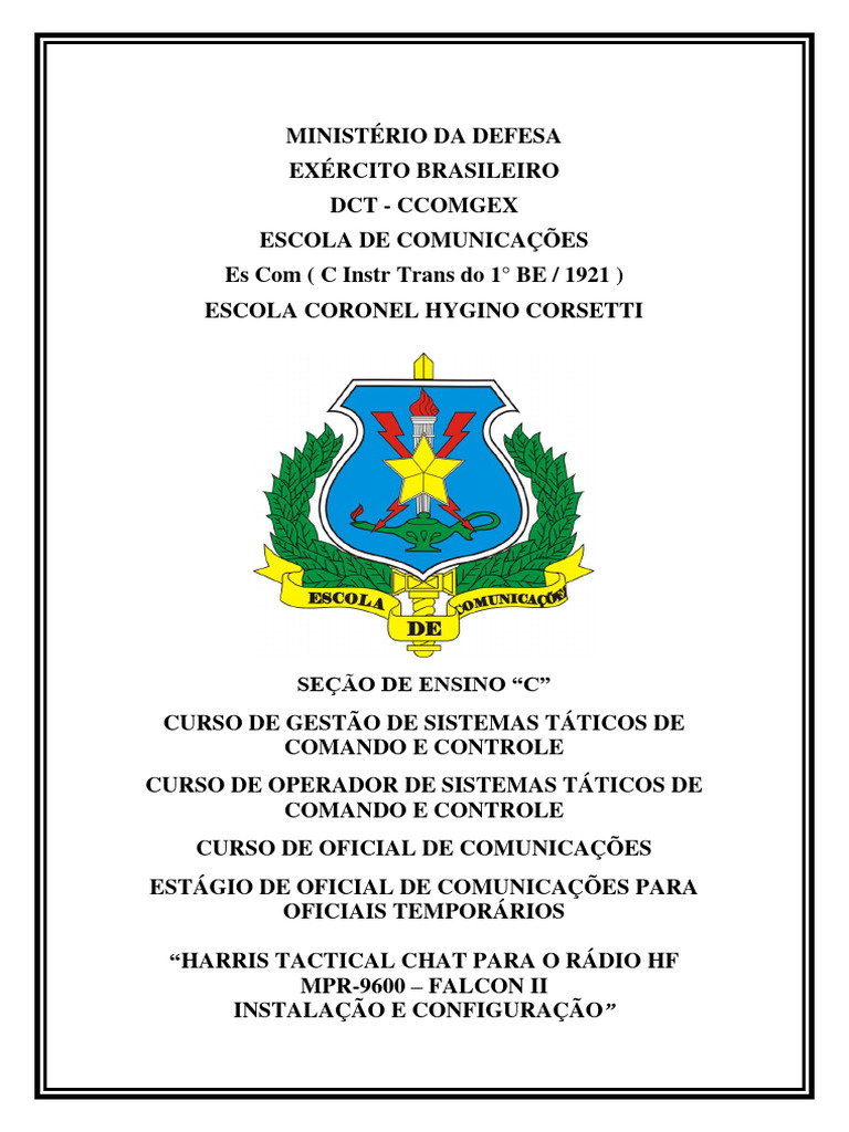 Harris Tactical Chat para MPR-9600 MP - Nota de Aula EsCom | PDF | Rede ...