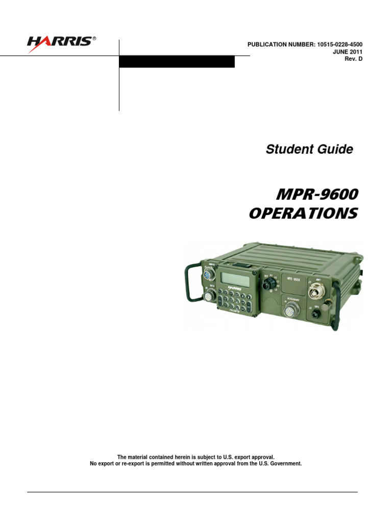 MPR-9600 MP - Student Guide | PDF | Electronics | Electrical Engineering