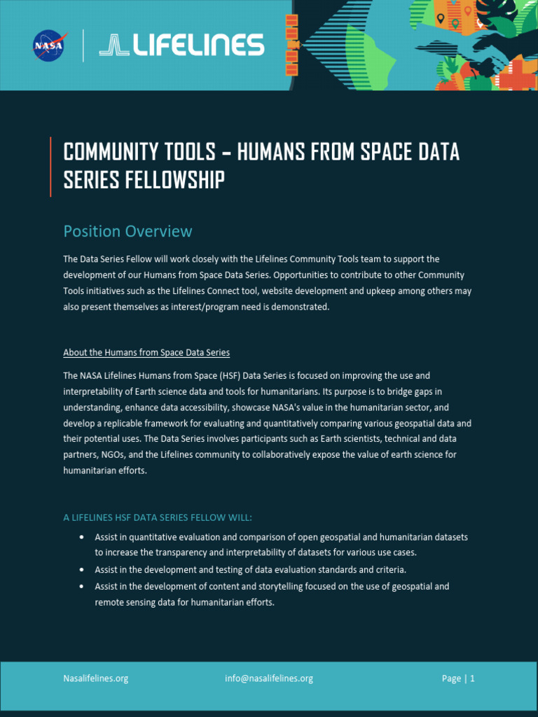 2024 NASA Lifelines Humans From Space Fellowship | Download Free PDF ...