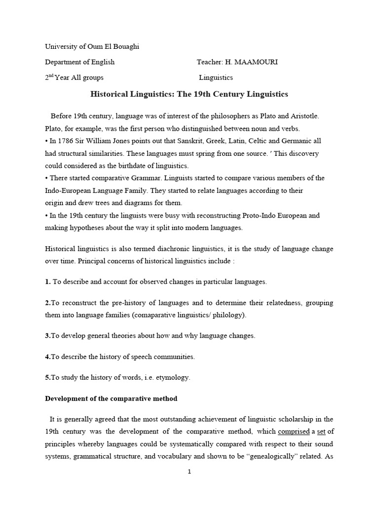 Historical Linguistics | PDF | Linguistics | Philology