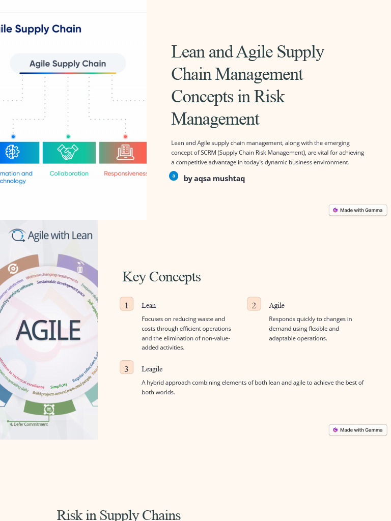 Lean and Agile Supply Chain Management Concepts in Risk Management ... Lean and Agile Supply Chain Management Concepts in Risk Management ...