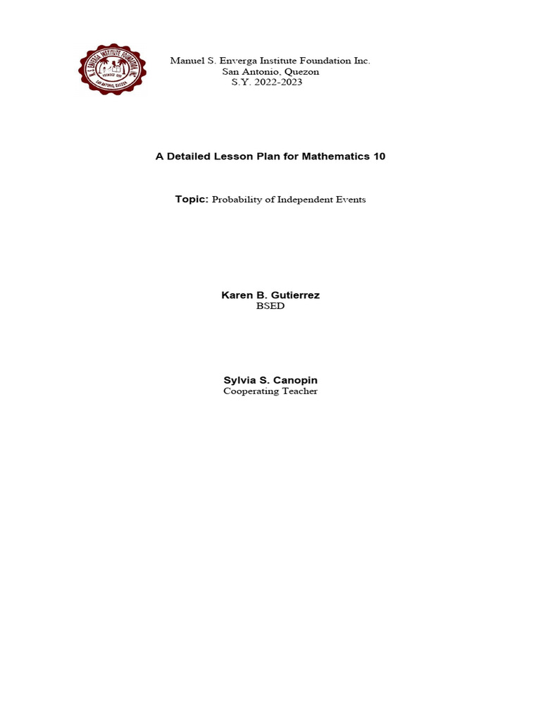 Independent Events DLP - 011840 | PDF | Probability