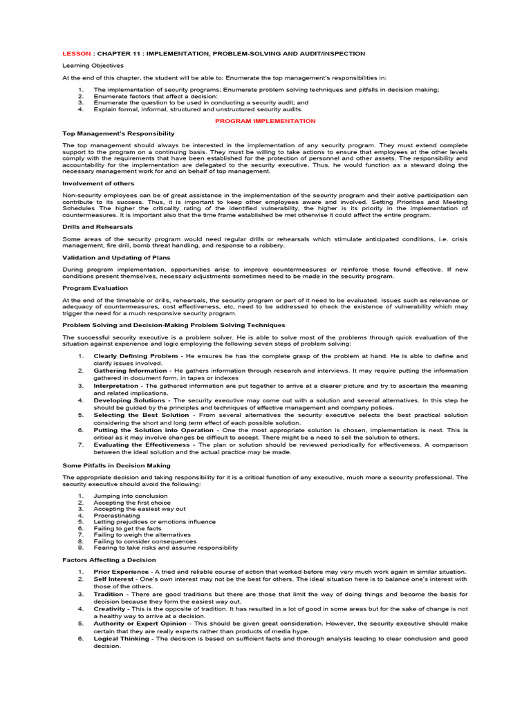 Lea 3 - Chapter 11-14 | PDF | Security Guard | Leadership