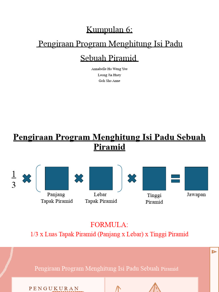 Pengiraan Program Menghitung Isi Padu Sebuah Piramid | PDF