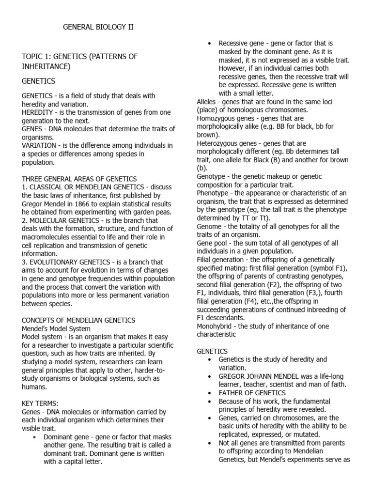 General Biology Ii | PDF | Genetics | Dominance (Genetics)