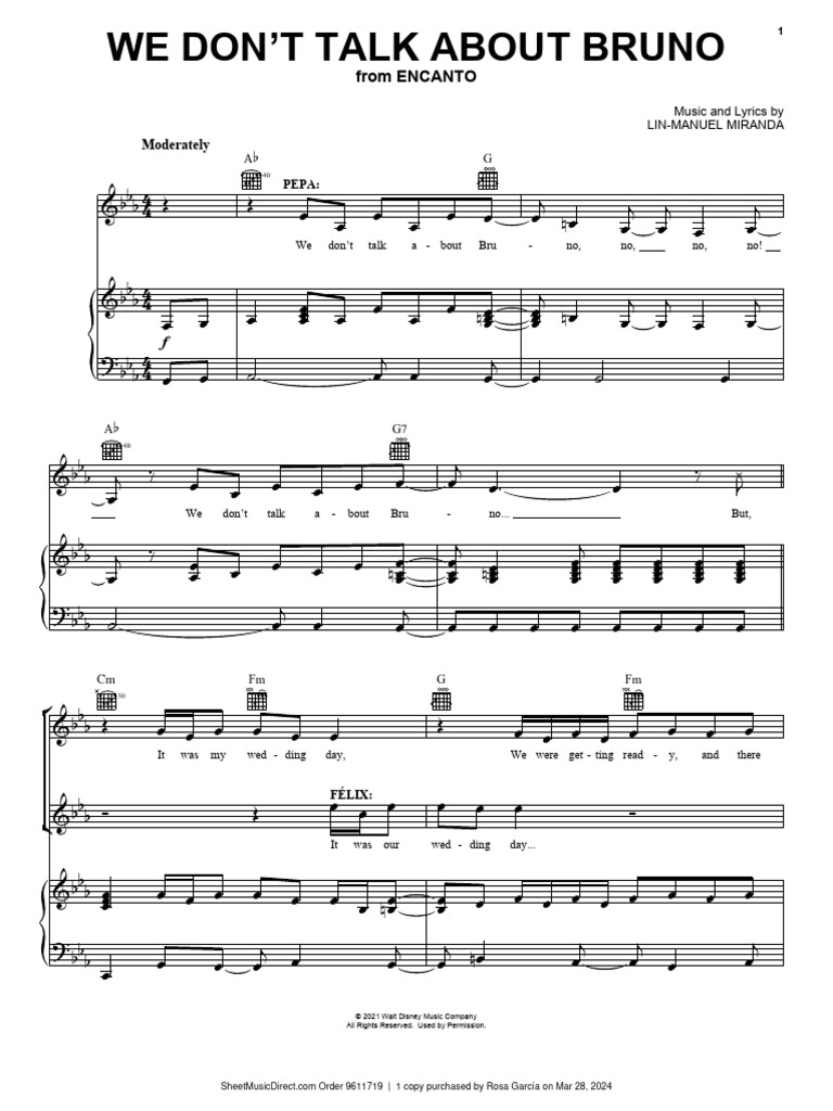 "We Don't Talk About Bruno Sheet Music" | PDF