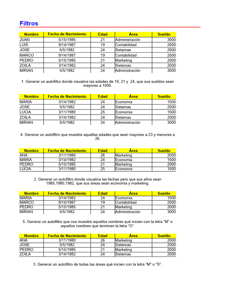 Tarea Trabajo 4 Excel | PDF