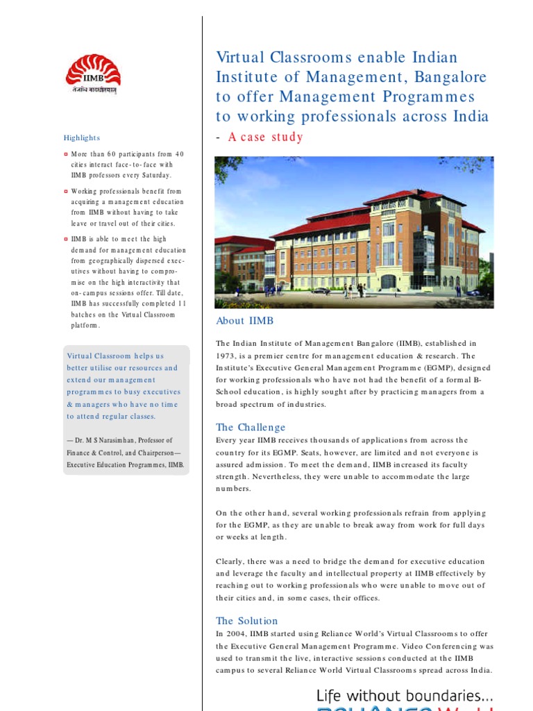 IIMB Case Study | PDF | Distance Education | Further Education