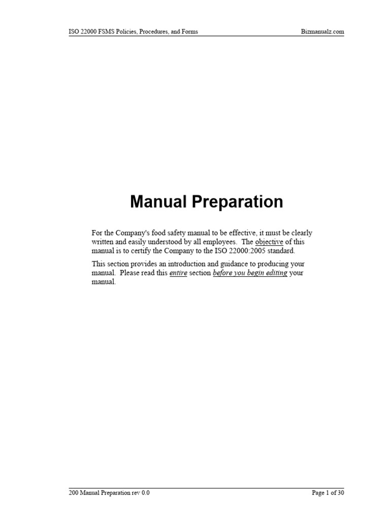 200 Manual Preparation Rev 0.0 | PDF | Computer File | Microsoft Word