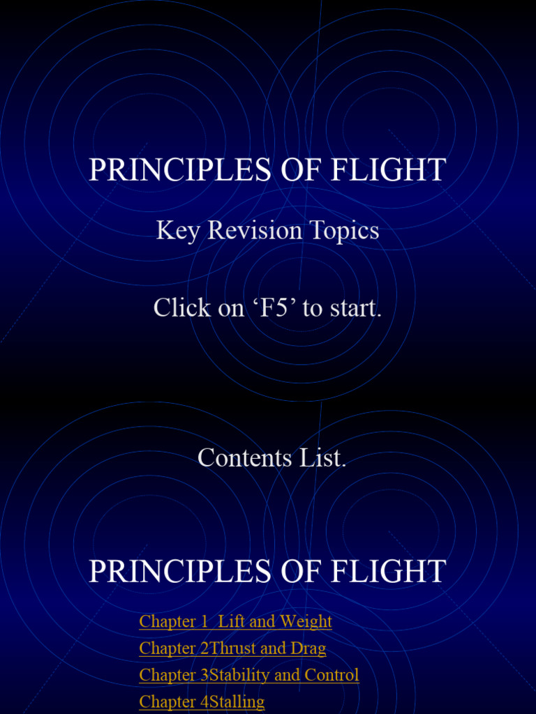 Principles of Flight: Key Revision Topics Click On F5' To Start | PDF ...