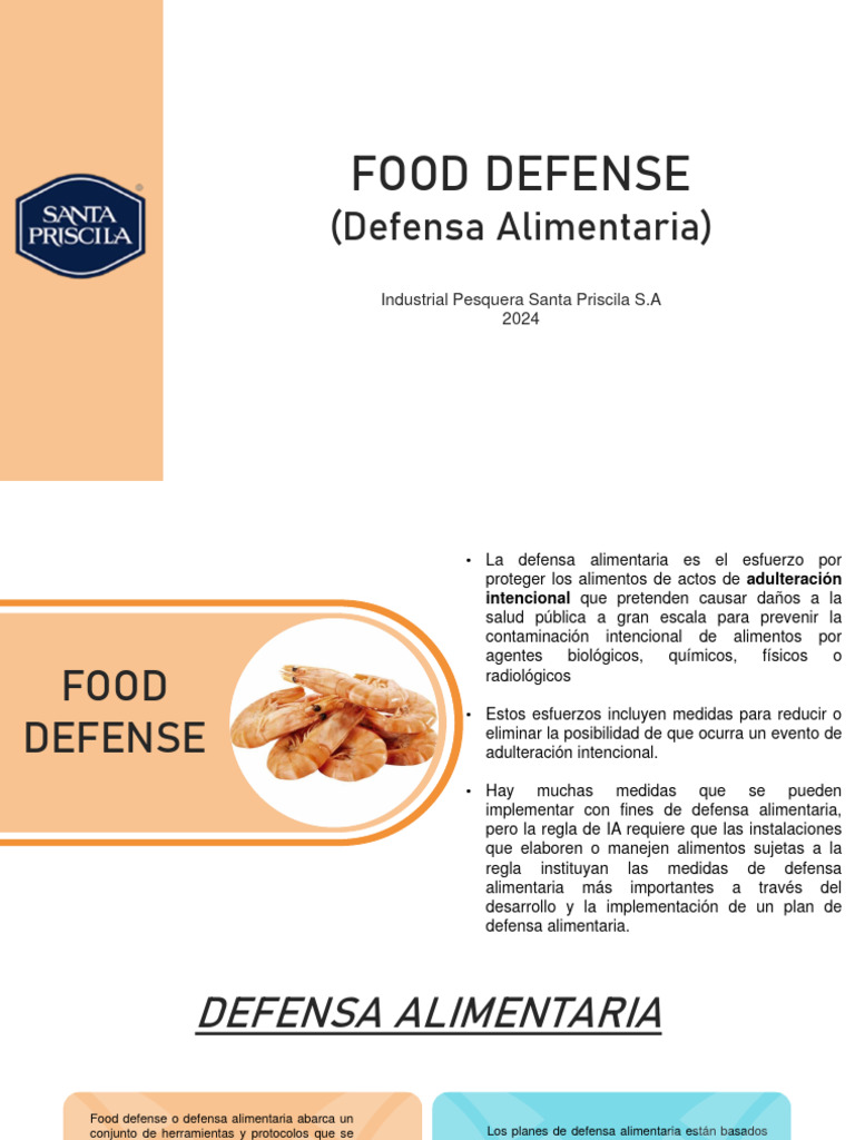 Food Defense | PDF | Seguridad alimenticia | Alimentos