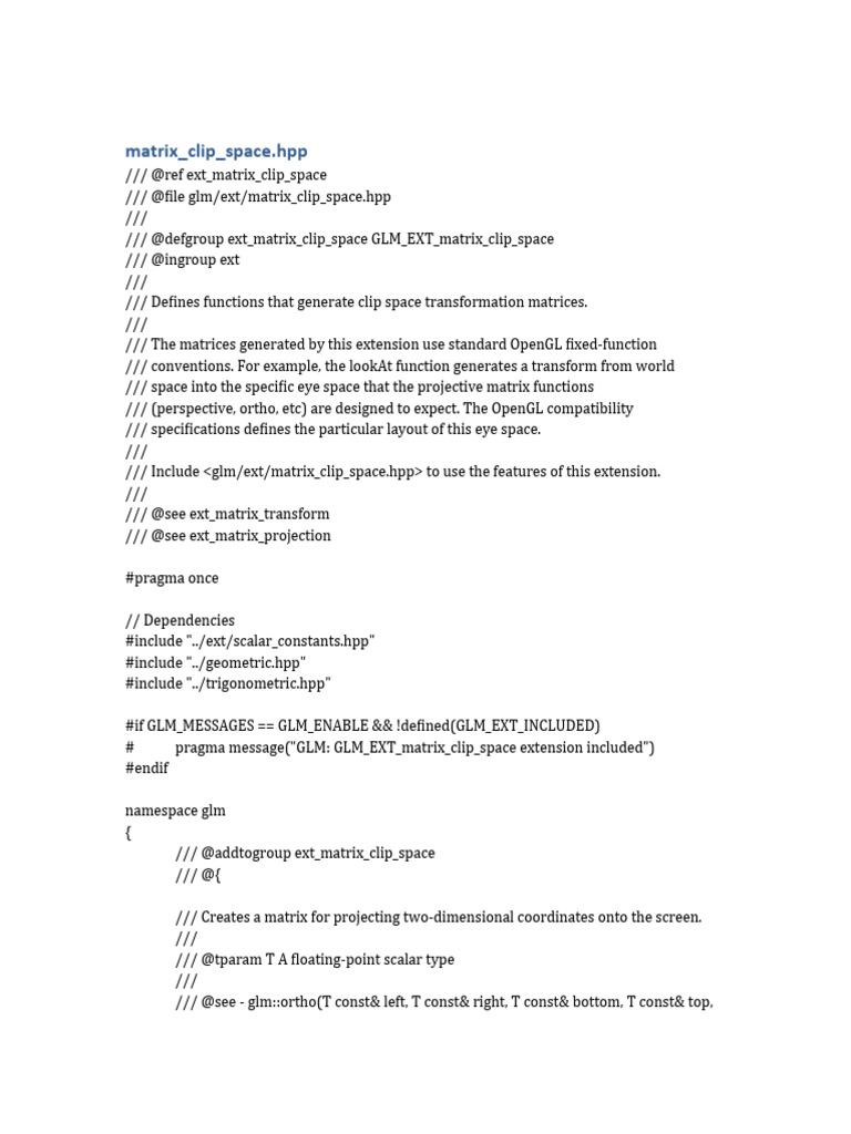 matrix_clip_space | PDF | Field Of View | Angle
