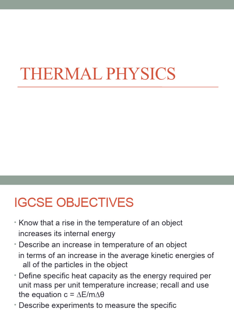 Understanding Thermal Physics Concepts | PDF | Heat | Heat Capacity